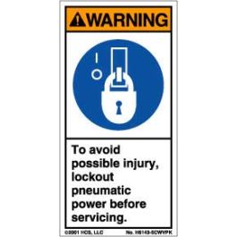19-006 Pneumatic lockout warning label